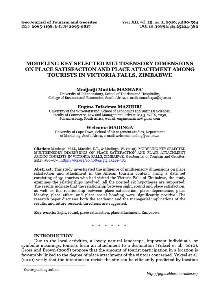 Modeling Key Selected Multisensory Dimen | PDF | Attachment Theory ...