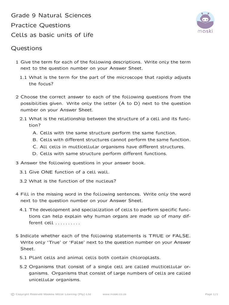 Natural Science Grade 9 | PDF