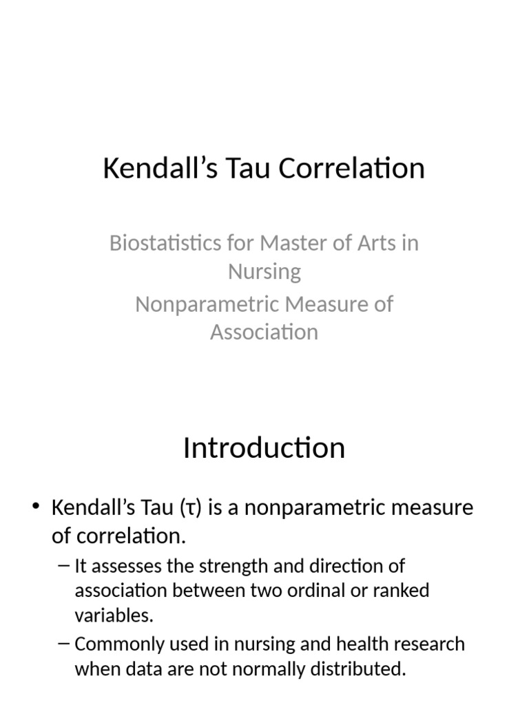 Understanding Kendall’s Tau in Nursing | PDF | Probability Theory ...