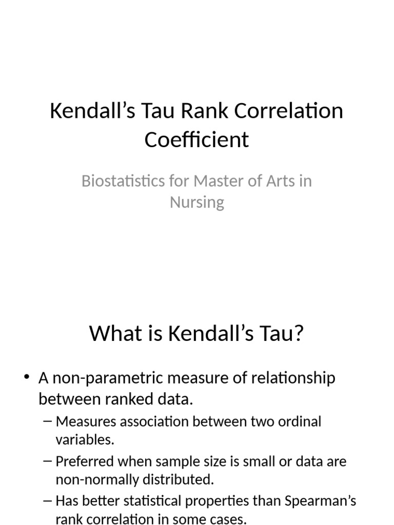 Understanding Kendall's Tau in Nursing | PDF | Scientific Method ...