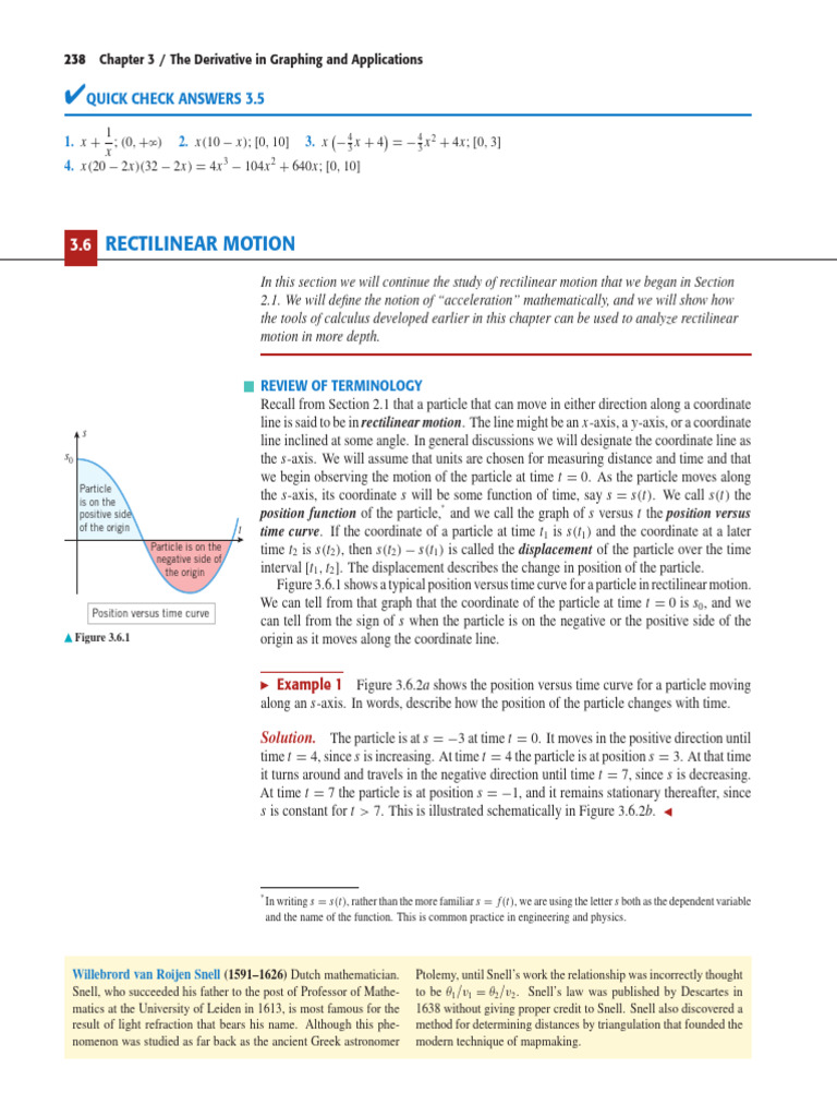 Derivatives in Rectilinear Motion Analysis | PDF | Velocity | Speed