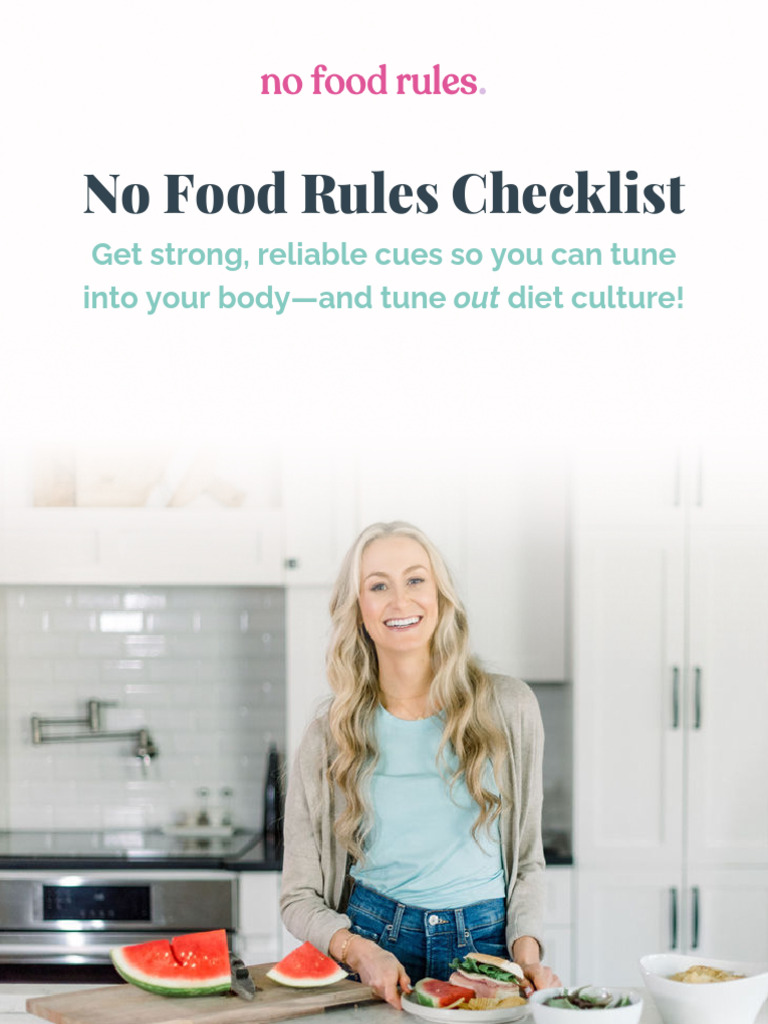 No Food Rules Checklist | PDF | Whipped Cream | Cakes