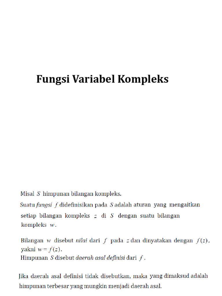 6. Fungsi Variabel Kompleks | PDF