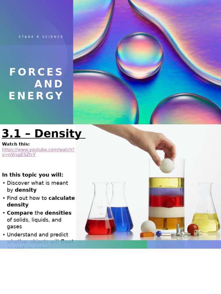 Grade 8 Science-Unit-3-Forces-and-energy | PDF | Density | Heat
