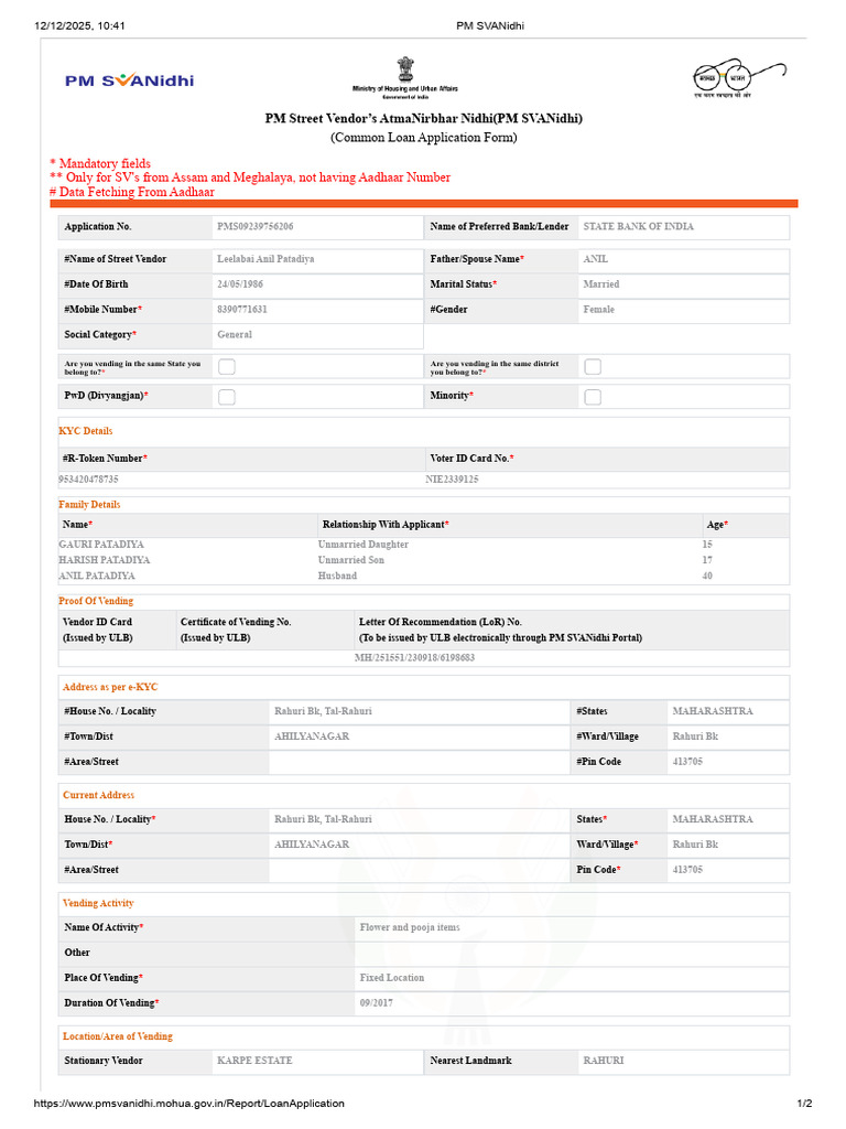Lilabai Anil Kakade Appliaction | PDF | Loans | Credit
