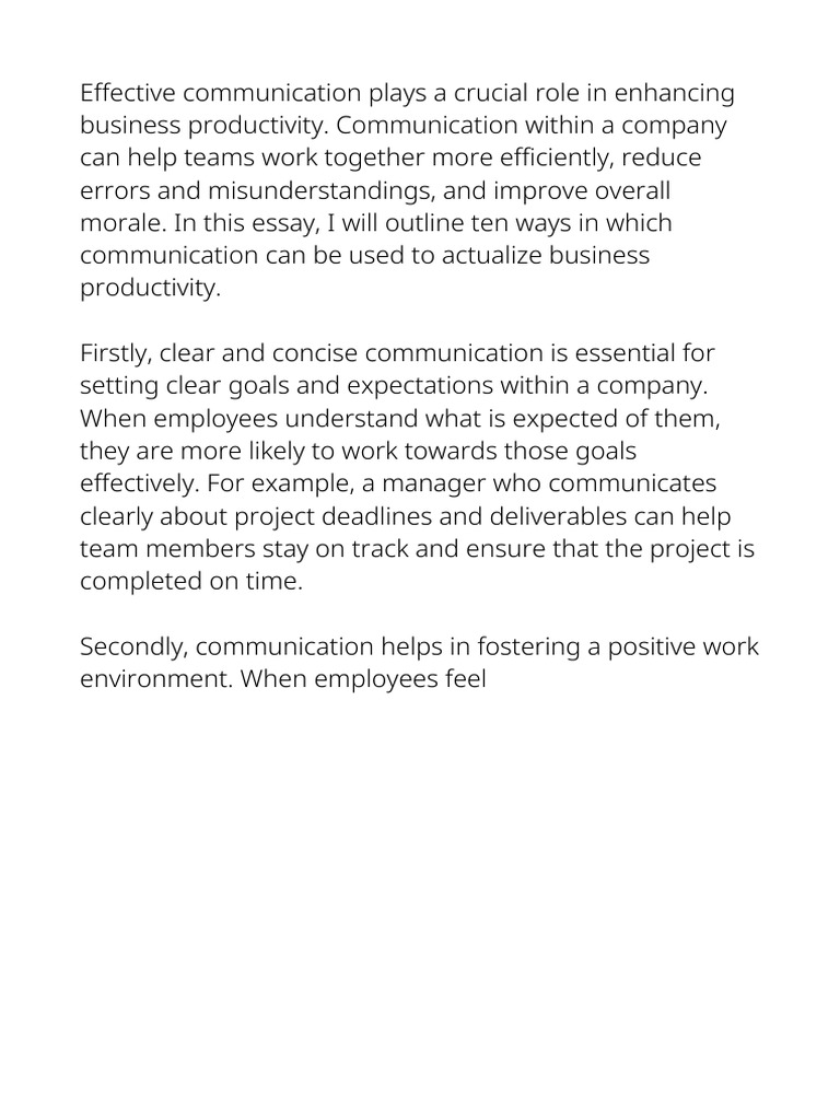 Describe How Communication Can Be Used to Acualise Business ...