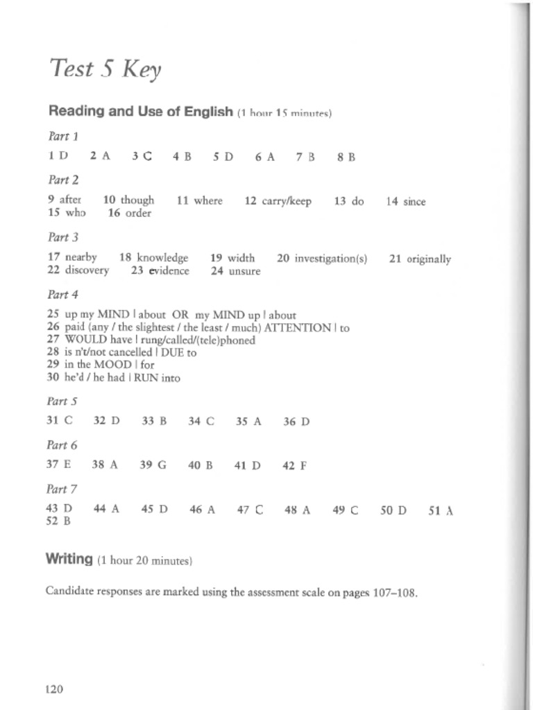 ANSWER KEY 5-8 | PDF