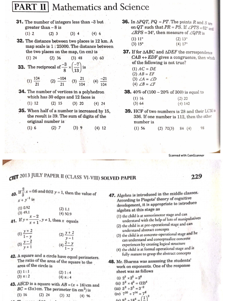 Paper 2 - Maths - Set G | PDF