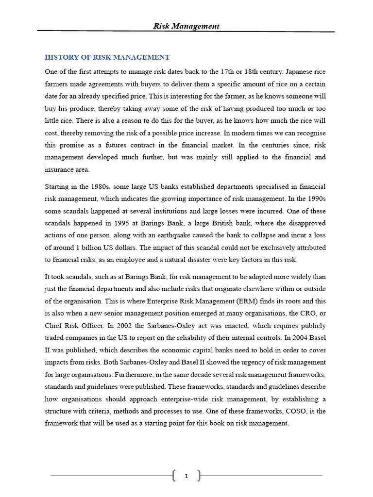 Risk Management Notes | PDF | Risk | Risk Management