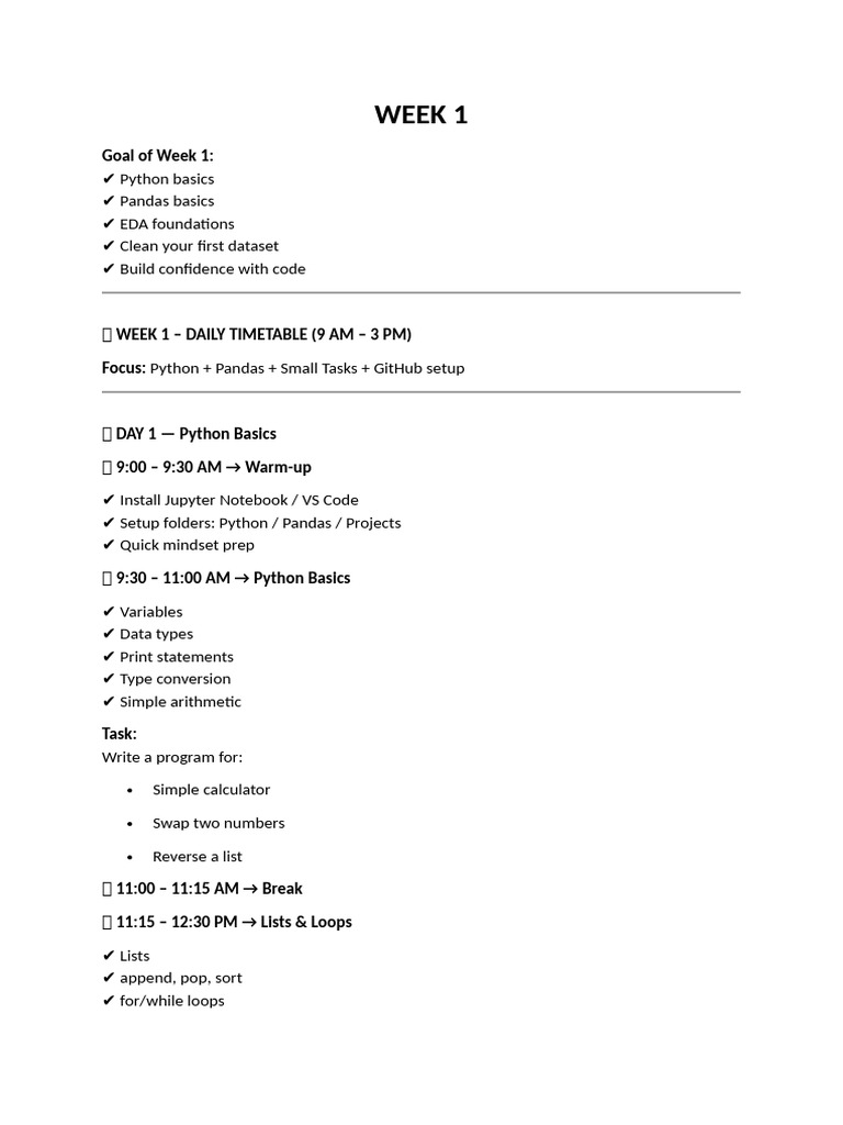 Day Wise Plan 8 Weeks | PDF | Cross Validation (Statistics) | Machine ...
