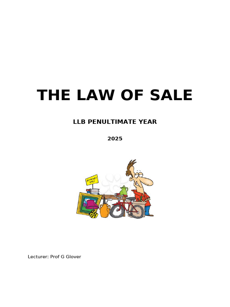 Annotated Sale Handout | PDF | Prices | Breach Of Contract