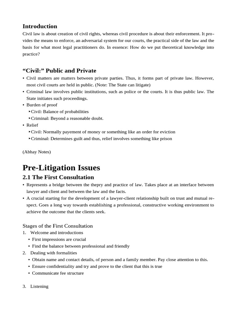 Understanding Civil Law and Procedure | PDF | Burden Of Proof (Law ...