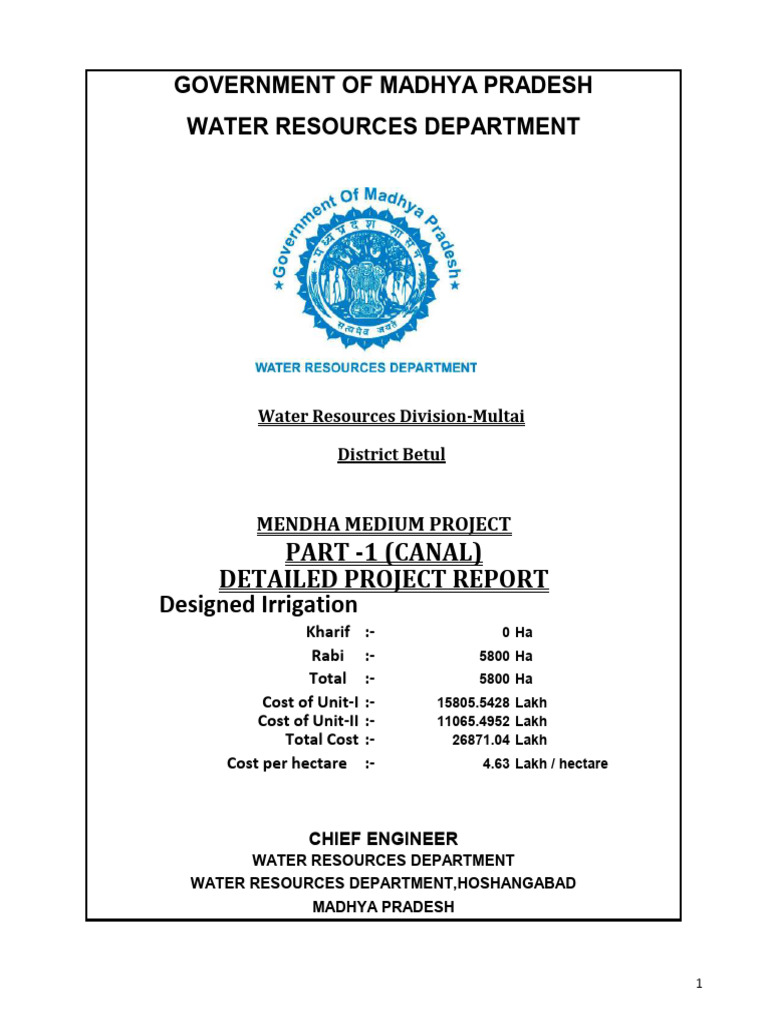 Mendha WRP DPR Dam Canal | PDF | Spillway | Flood