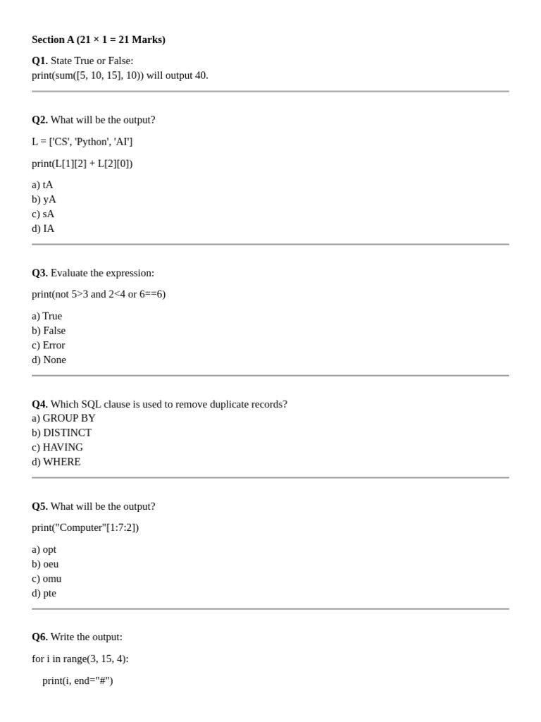 Cs Xii Sample Paper 4 | PDF | Computing | Computer Programming