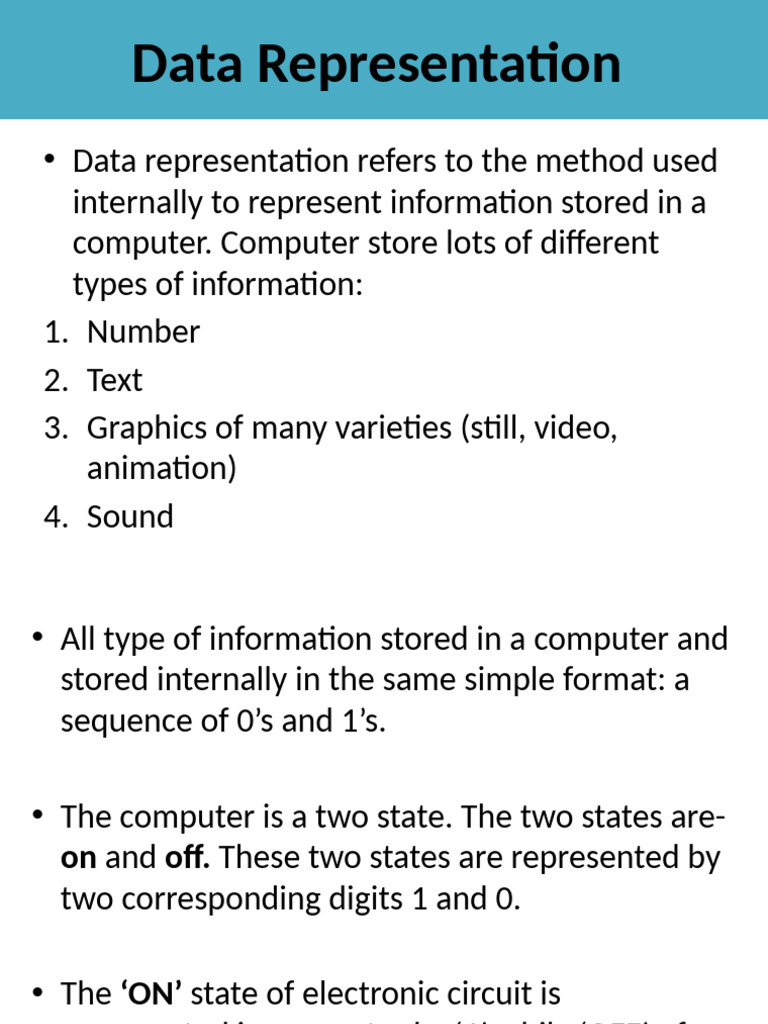 Data Representation | PDF | Binary Coded Decimal | Number Theory