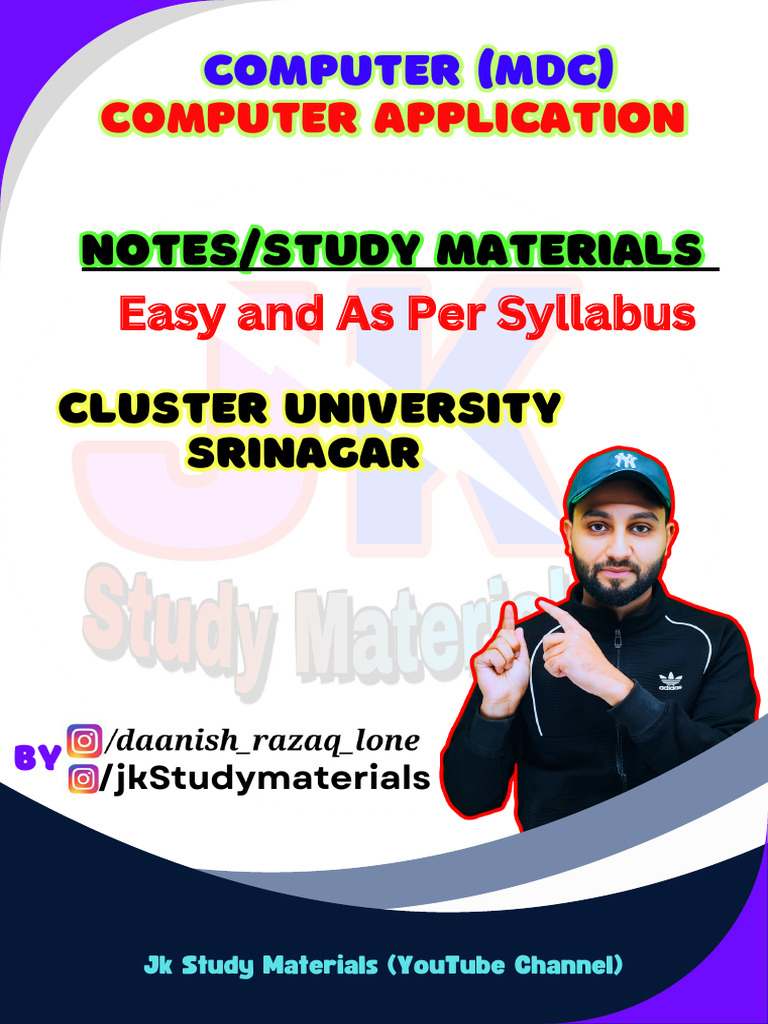 Computer MDC Notes Cluster | PDF | Operating System | Microsoft Excel