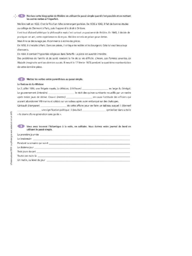 Devoir6 Les Temps Du Passe | PDF