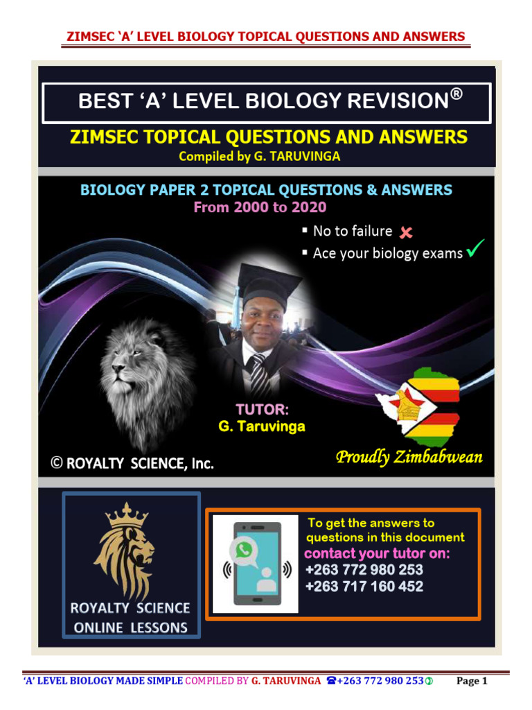 Zimsec Typical Qns & Answers Qns Edition | PDF | Catalase | Bacteria