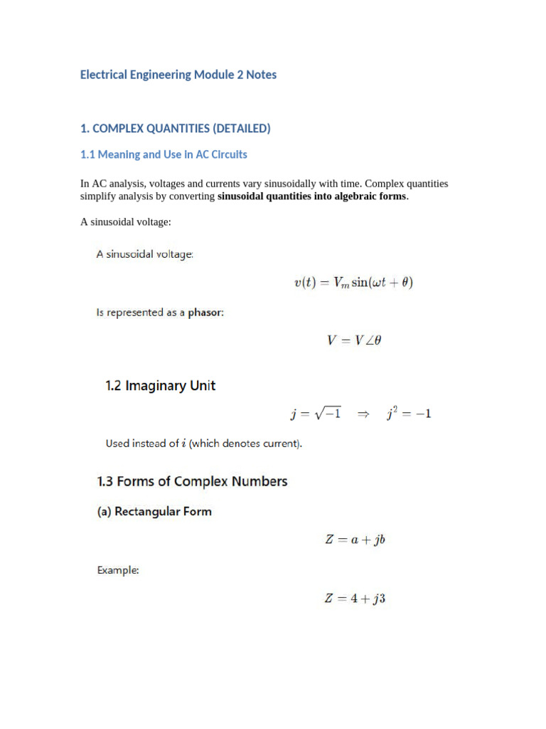 Electrical Engineering Module 2 Notes CIRCUIT ANALYSIS | PDF