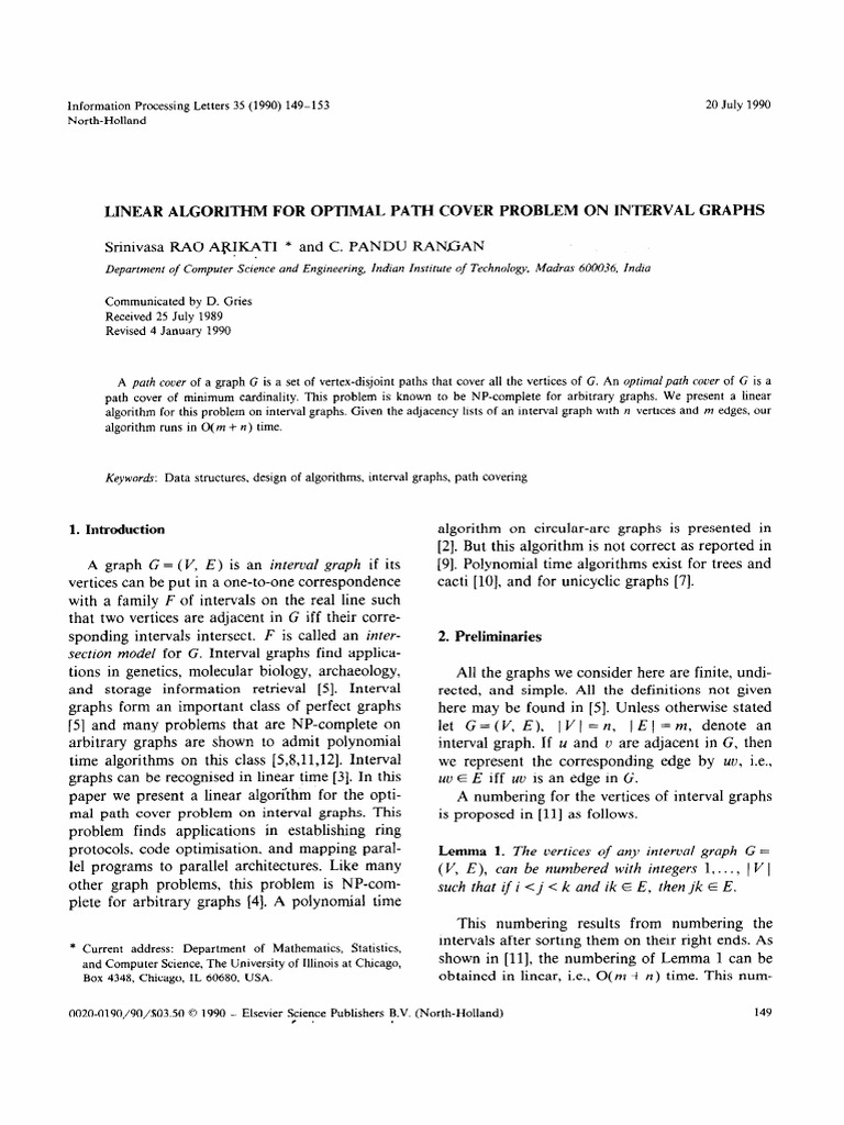 Linear Algorithm for Optimal Path Cover Problem on Interval Graphs ...