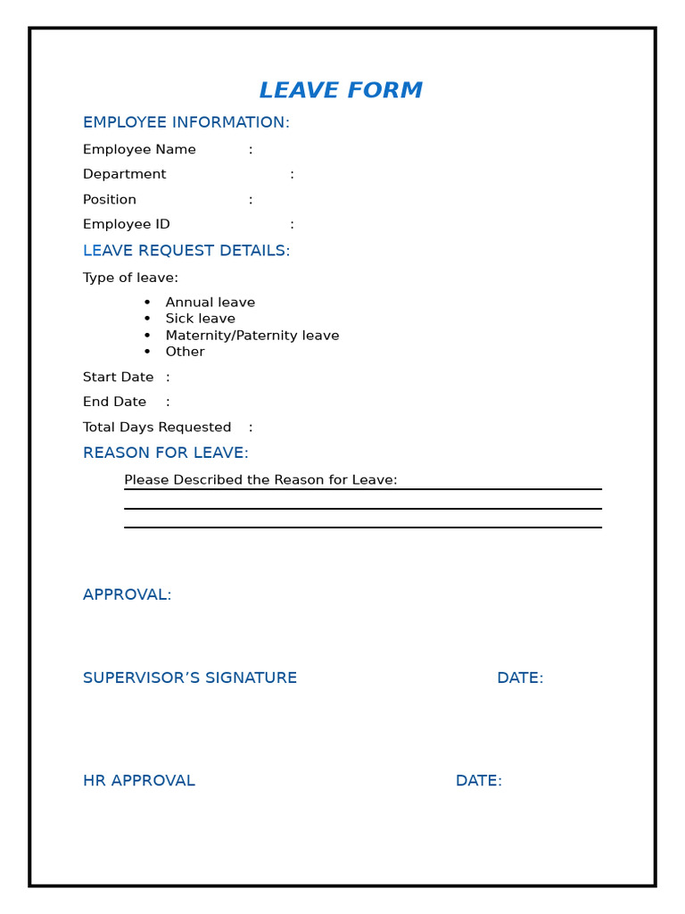 Leave Form | PDF