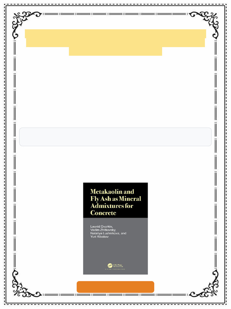 Metakaolin and Fly Ash as Mineral Admixtures for Concrete 1st Edition ...