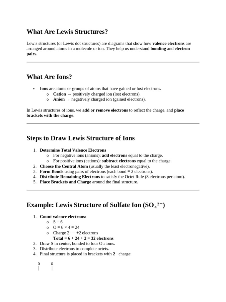 TASK 2 Drawing Lewis Structure of Ions | PDF | Ion | Condensed Matter ...