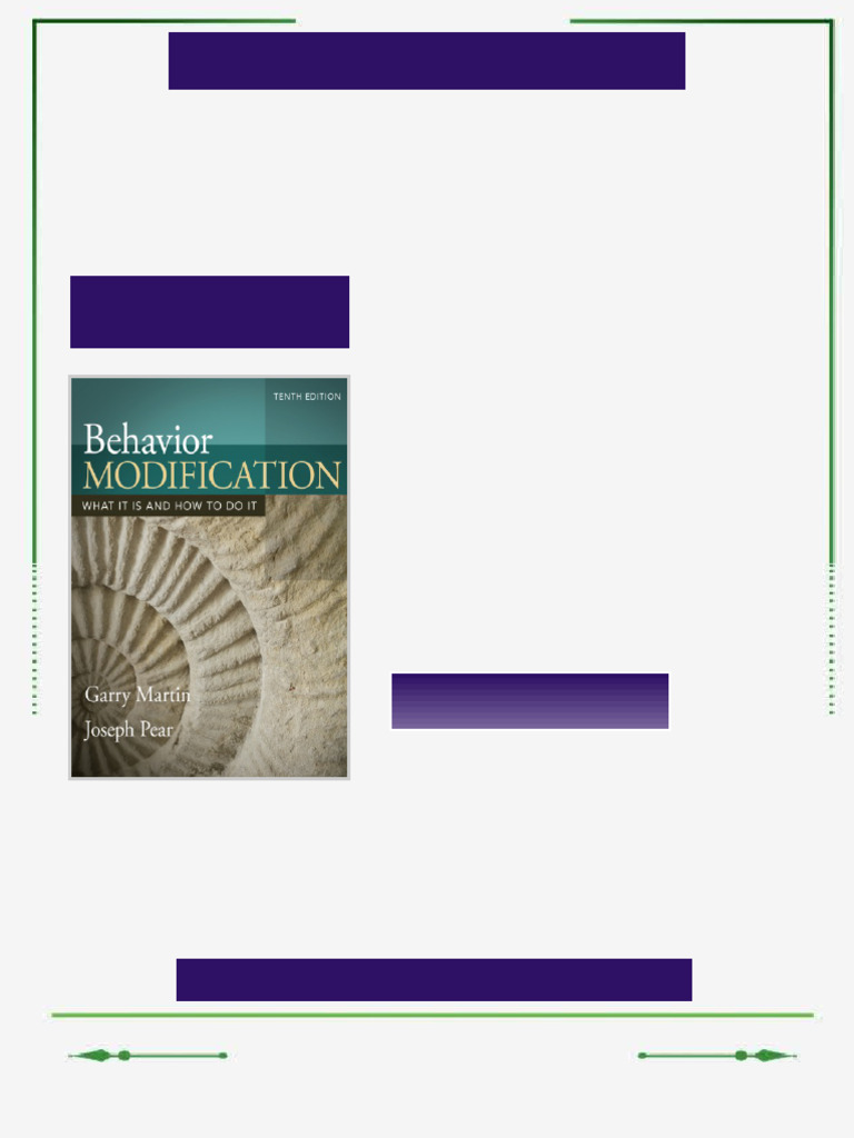 Behavior Modification: What It Is and How to Do It 10th Edition Garry ...