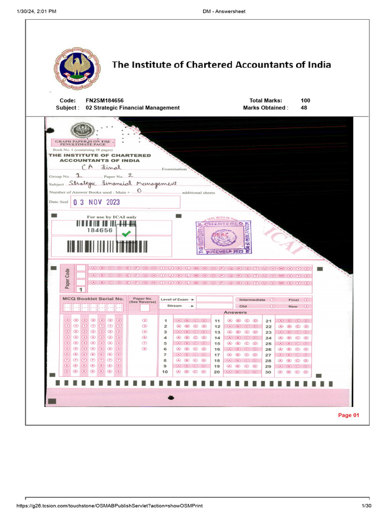 Code: FN2SM184656 Total Marks: 100 Subject 02 Strategic Financial ...