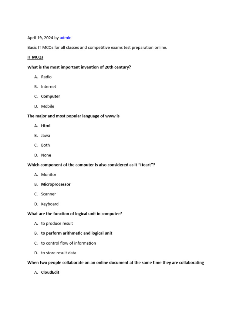 it mcq | PDF | Computer Data Storage | Network Topology