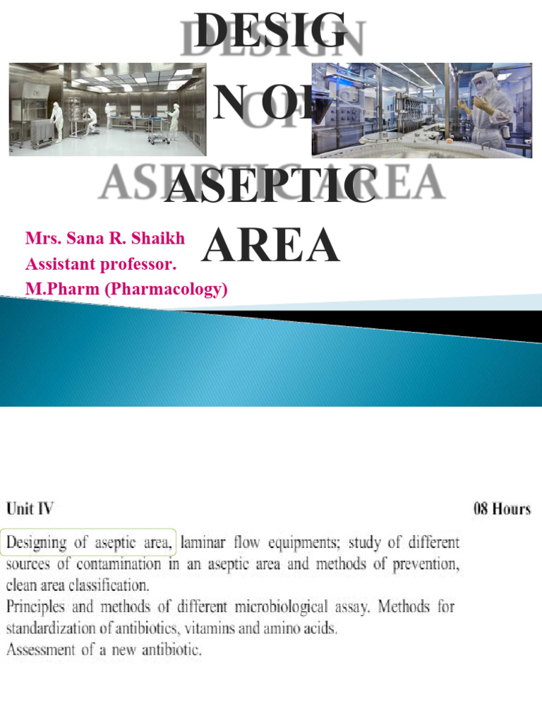 Unit 4.1 - Design of Aseptic Area | PDF