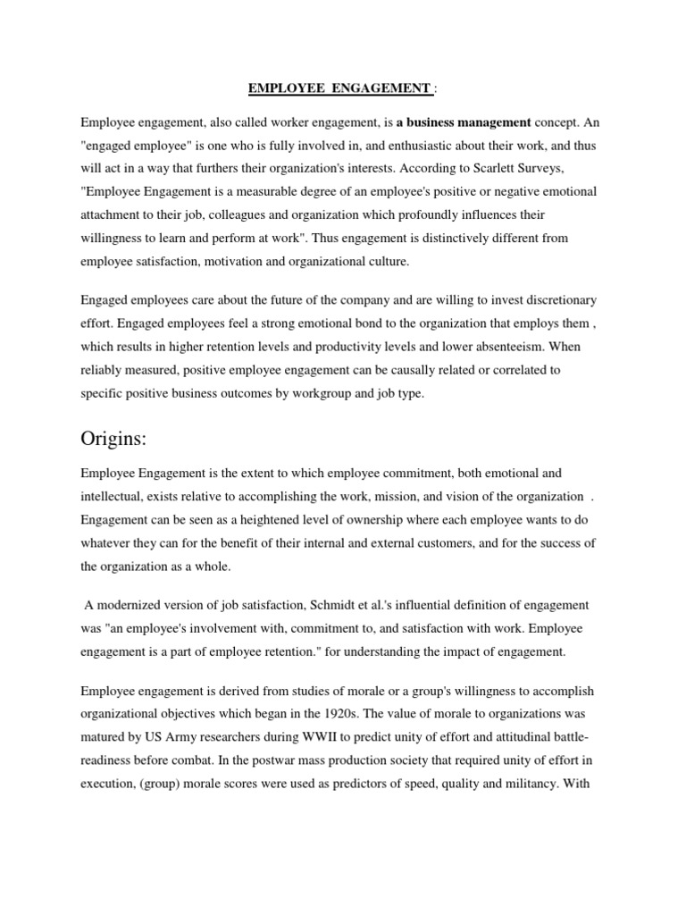 Employee Engagement | PDF | Social Psychology | Employment