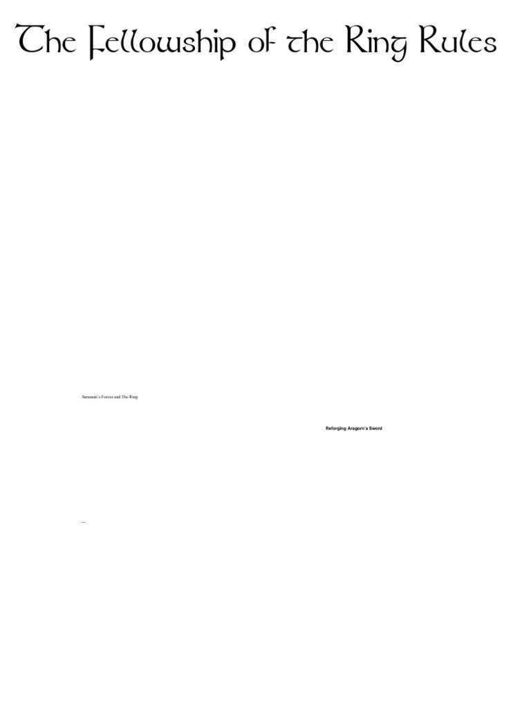 The Fellowship of the Ring Rules | PDF | Middle Earth | J. R. R. Tolkien