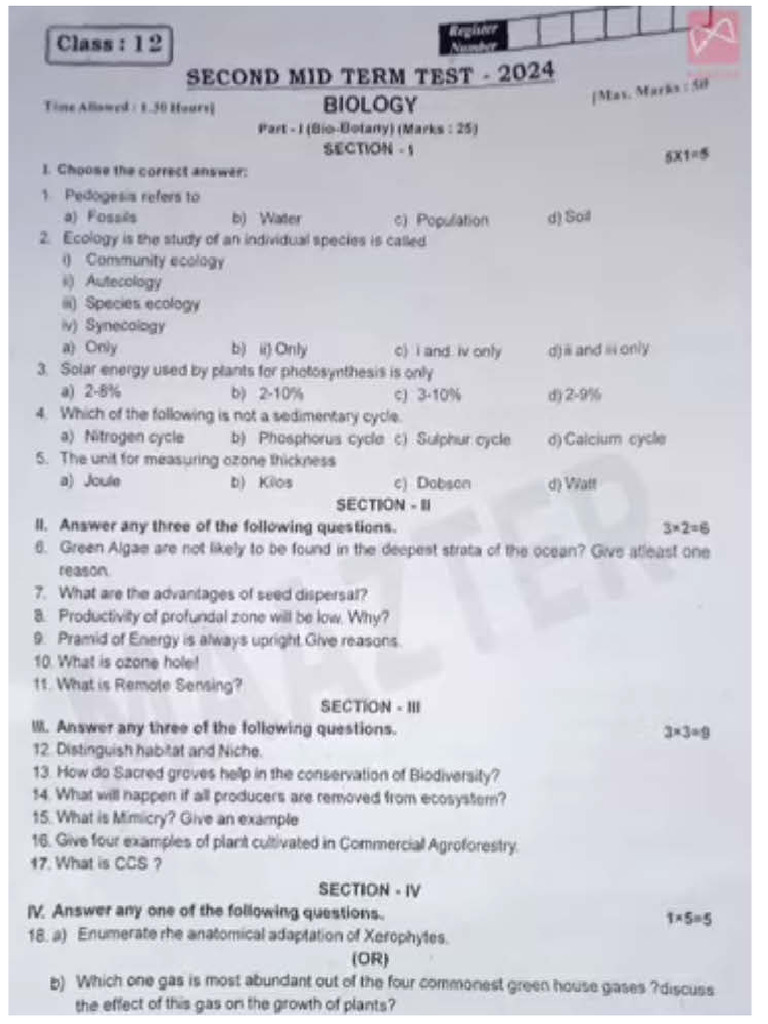 Biology 2nd Mid Term Tm | PDF