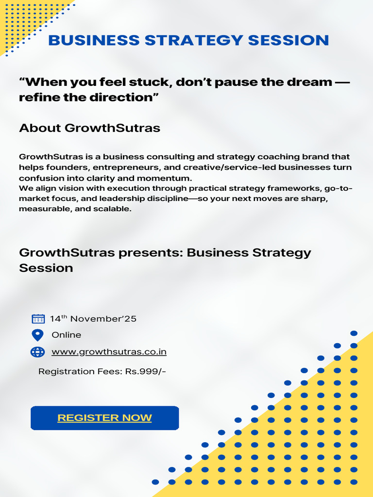 Business Strategy Session- Growthsutras | PDF