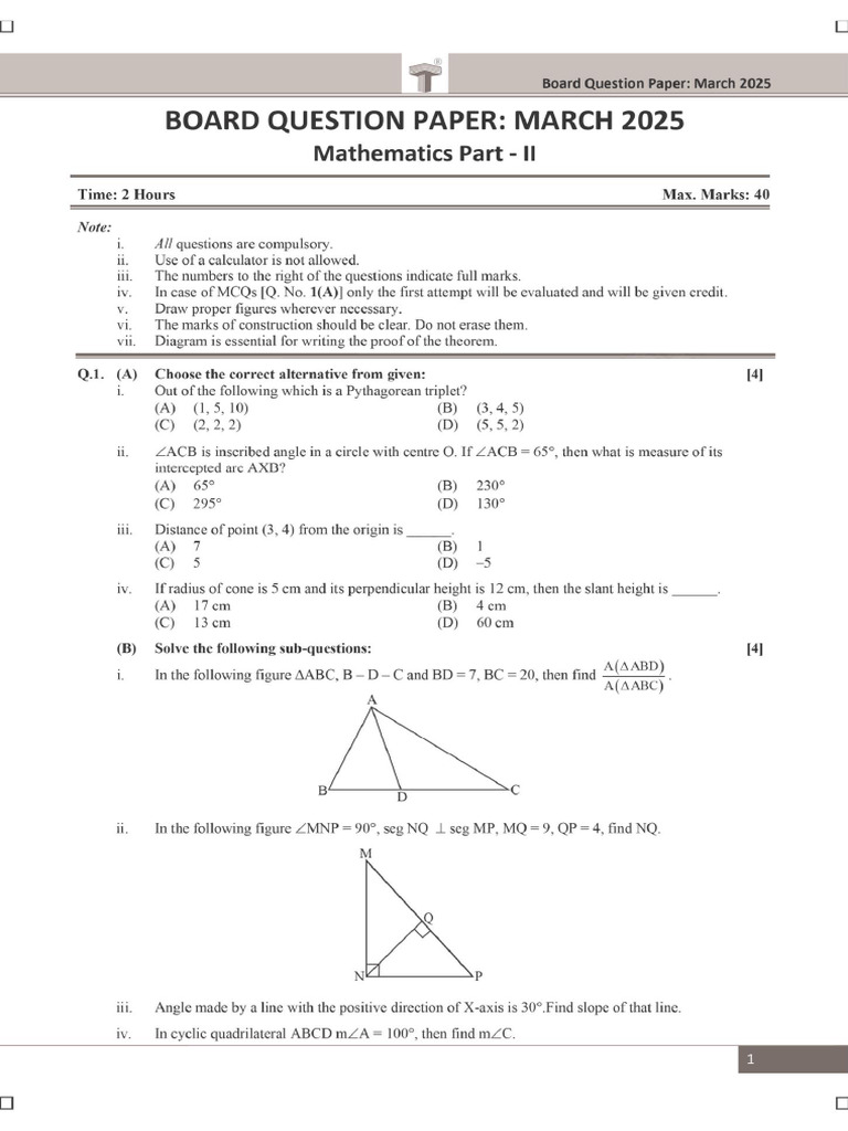 Xth Std Prelium Paper-2 | PDF