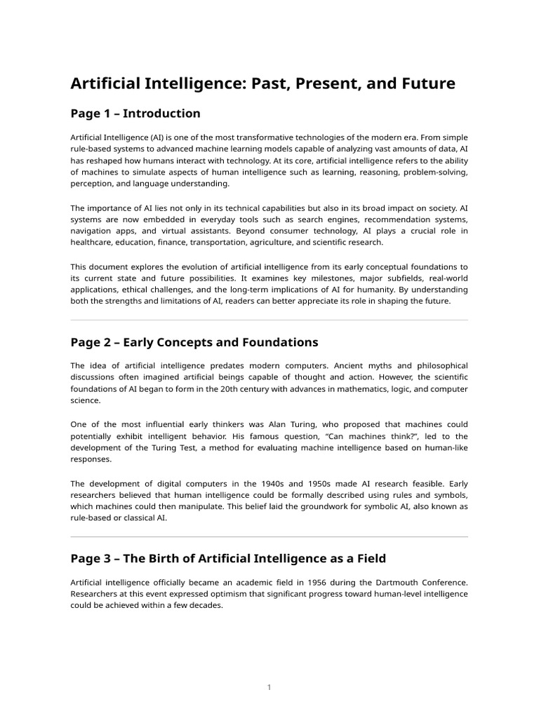 Artificial Intelligence_ Past, Present, And Future | PDF | Artificial ...