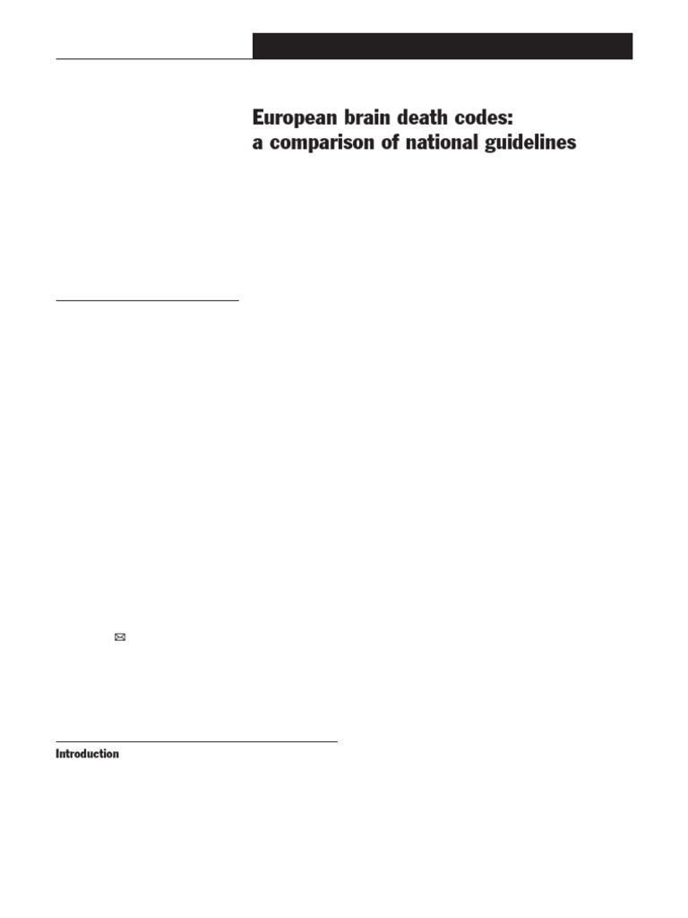 Haupt 1999 European Brain Death Codes_a Comparison of National ...