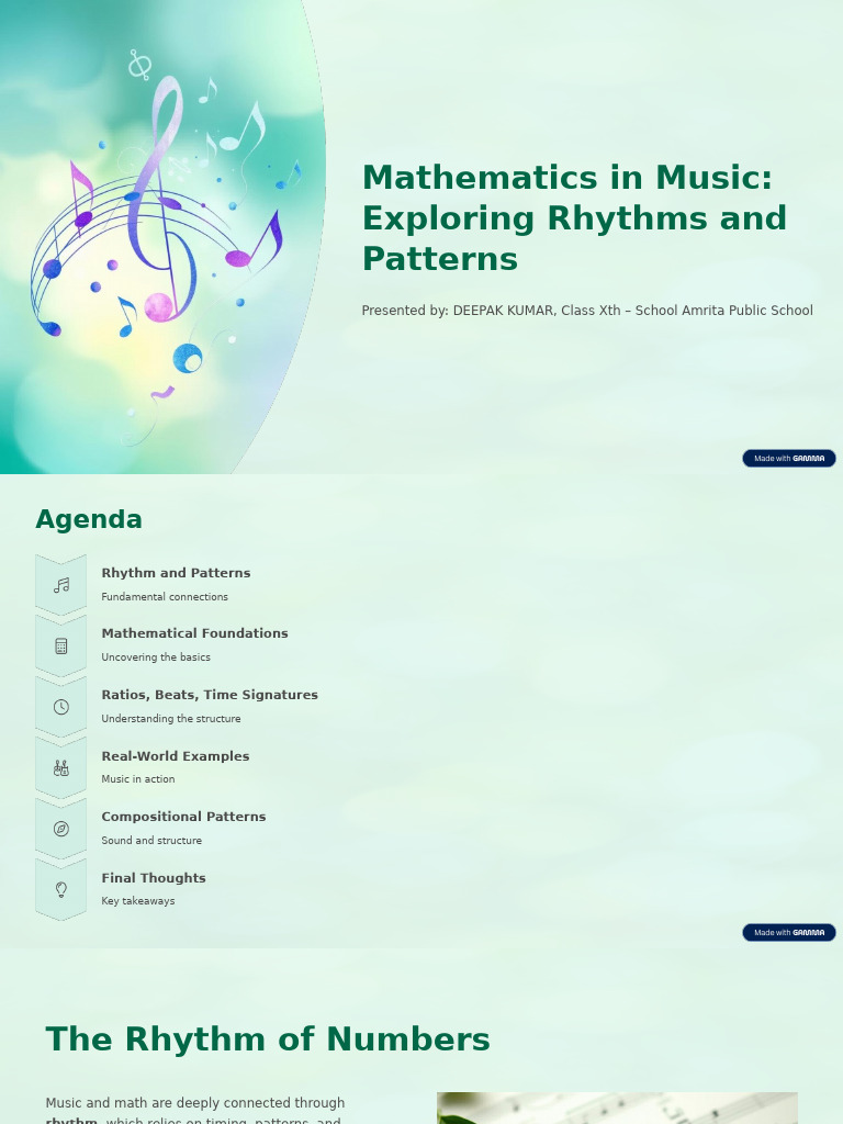 Mathematics in Music: Rhythms & Patterns | PDF | Harmony | Musicology