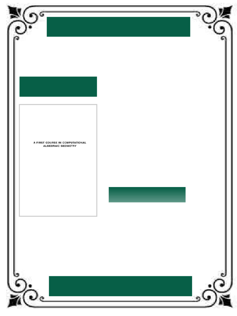 A First Course in Computational Algebraic Geometry 1st Edition Wolfram Decker ebook improved pdf ...