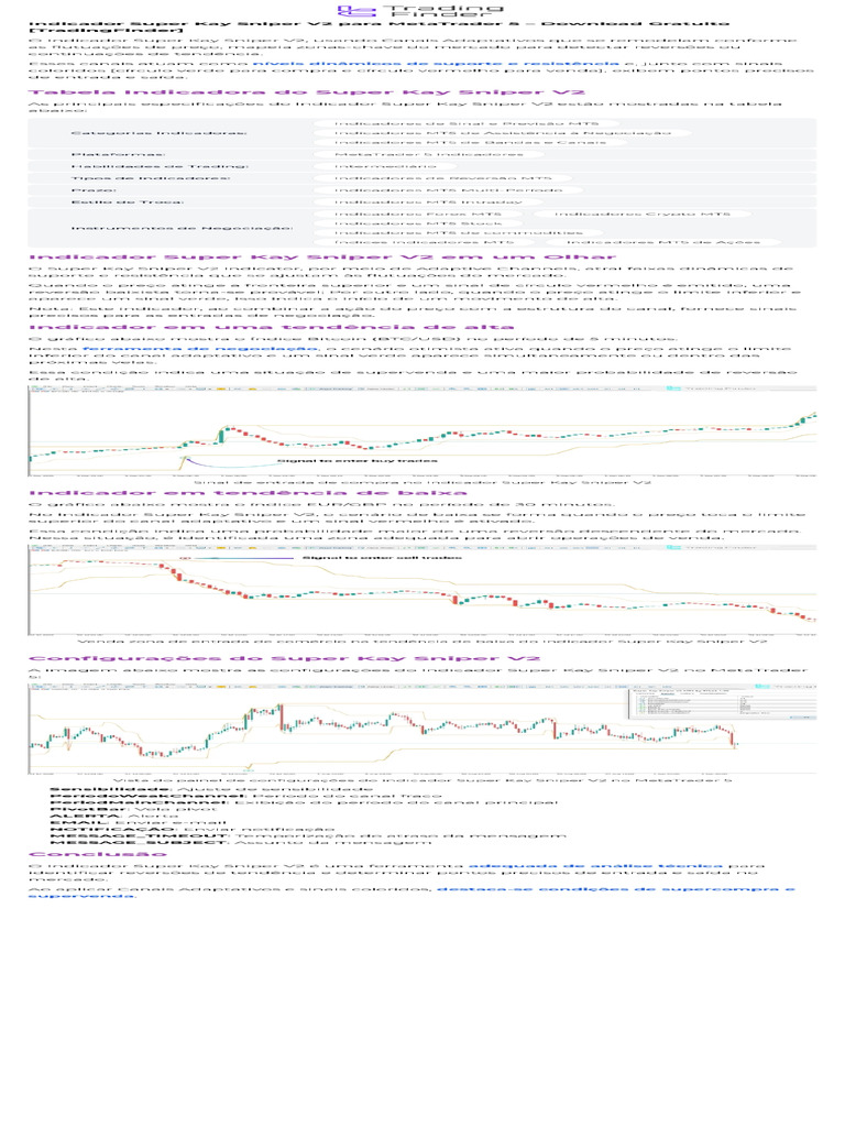 Super Kay Sniper V2 Indicator for MetaTrader 5 PDF | PDF