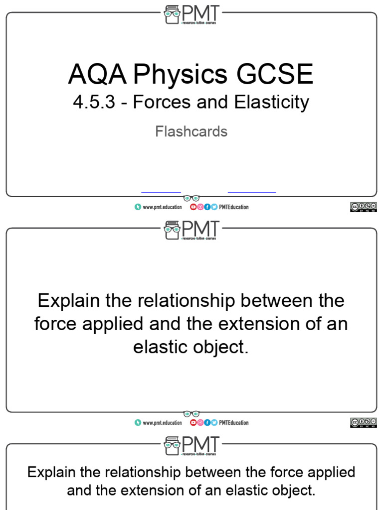 Flashcards - 5.3 Forces and Elasticity - AQA Physics GCSE | PDF ...