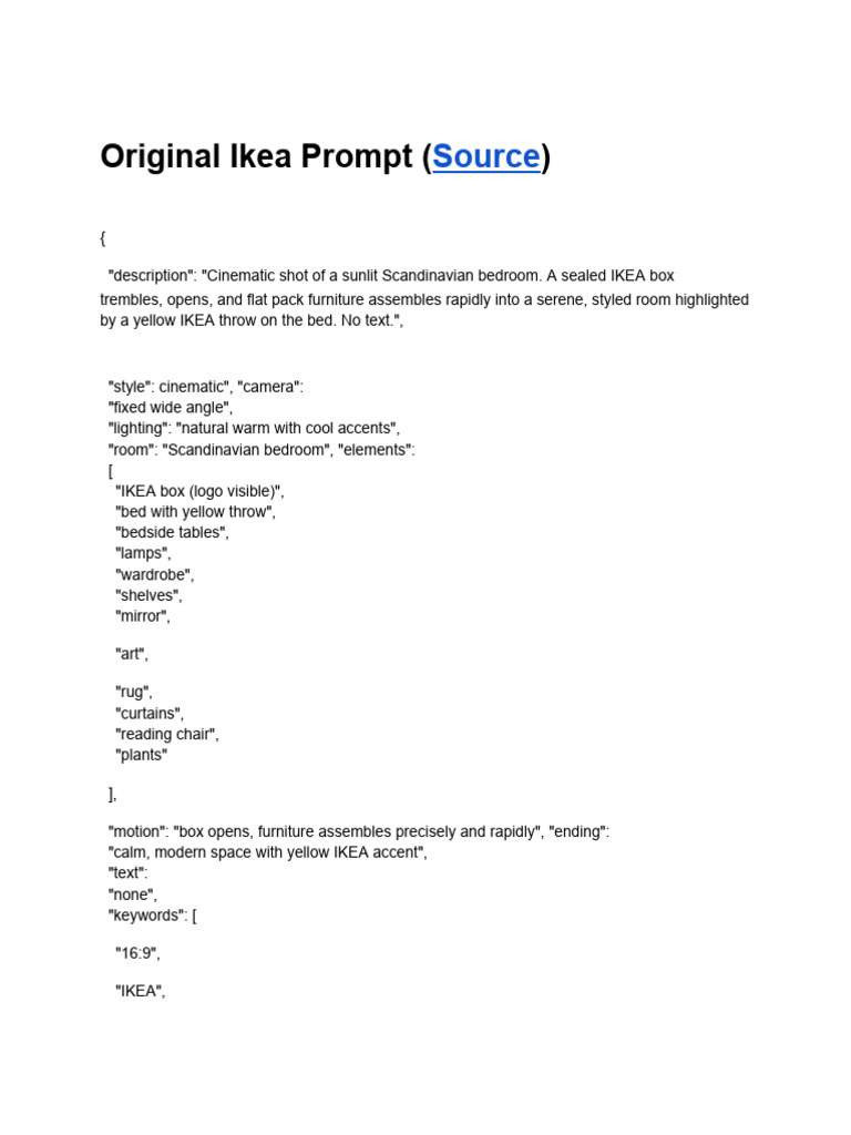 VEO3 JSON Prompts Examples | PDF