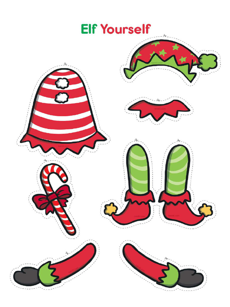 Color Make Yourself An Elf Craft - Page-0001 | PDF