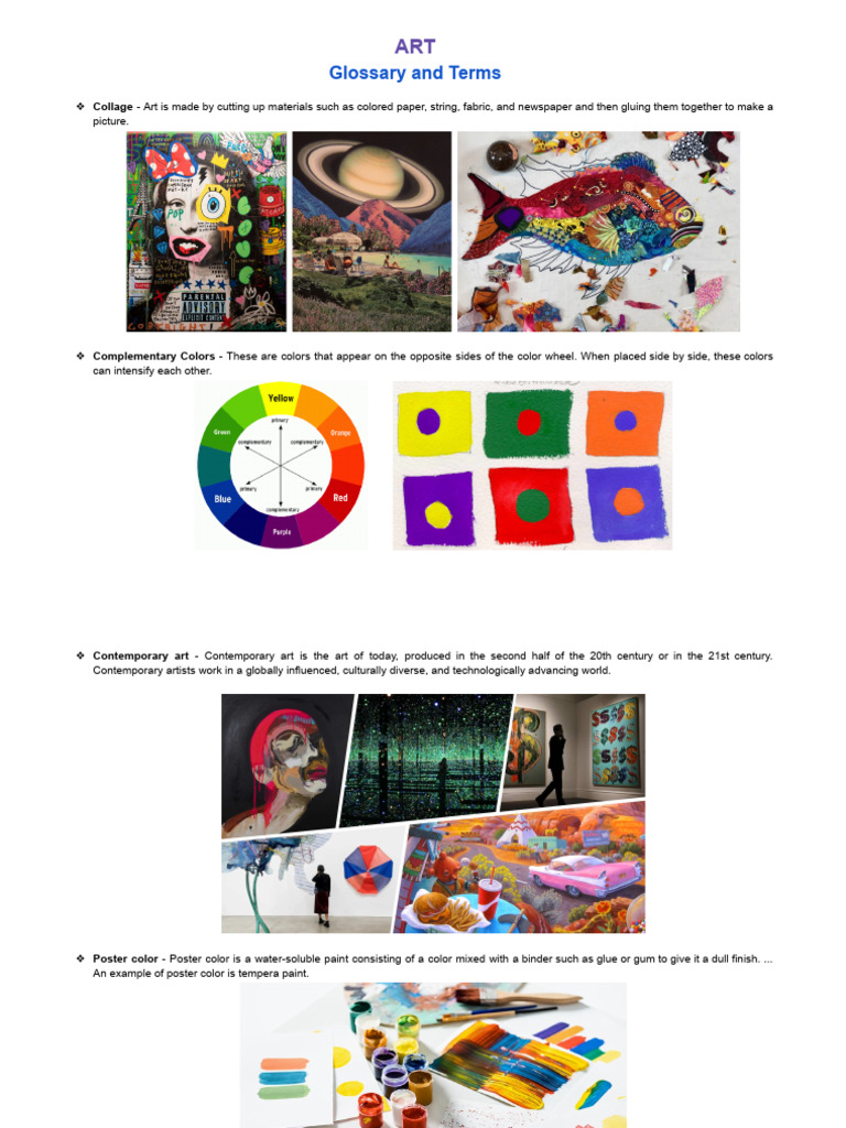 Art Terms and Movements Explained | PDF | Paintings | Cubism