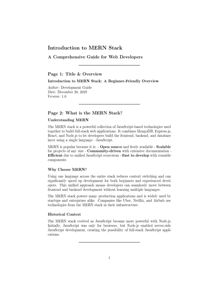 Intro Mern Stack | PDF | Software Development | Computer Engineering