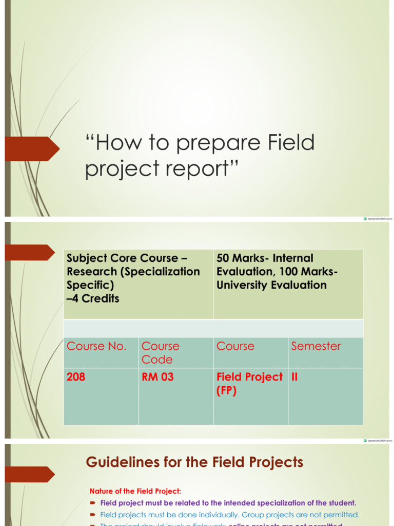 Field Projects PPT(1) | PDF