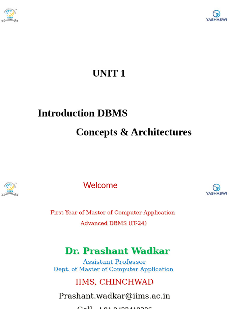 UNIT 1-1 | PDF | Databases | Client–Server Model