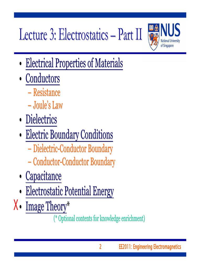 EE2011 Lecture 3 - Electrostatics Parrt II | PDF | Electrical ...