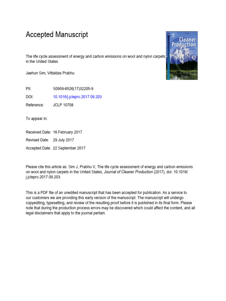 Sim 2017 | PDF | Life Cycle Assessment | Recycling